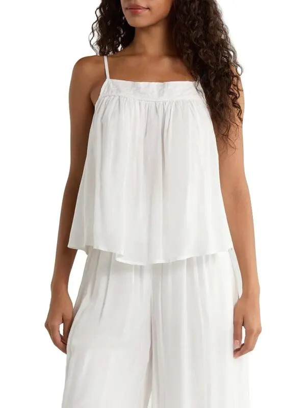 Elan Flowy Cover-up Camisole - White