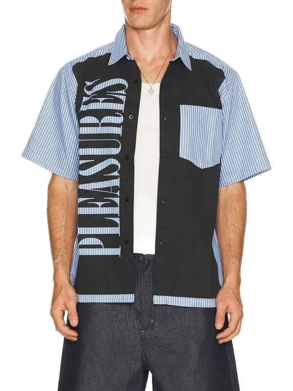 PLEASURES Onyx Button Up Shirt - Blue