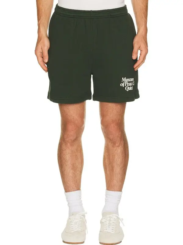 MUSEUM OF PEACE & QUIET Mid Century Distressed Sweatshorts - Forest