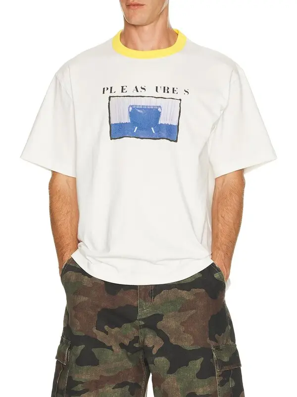 PLEASURES X Talking Heads Speaking Heavyweight Tee - White