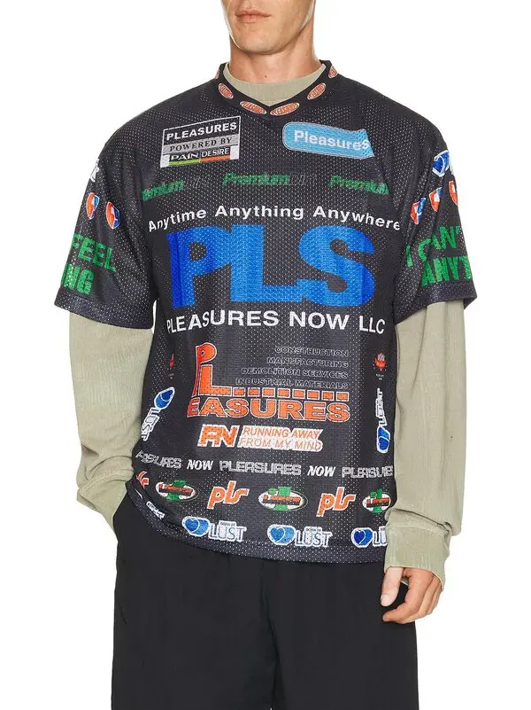 PLEASURES Oral Mesh Jersey - Black