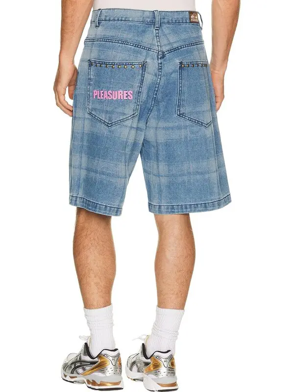 PLEASURES Experiment Jorts - Indigo
