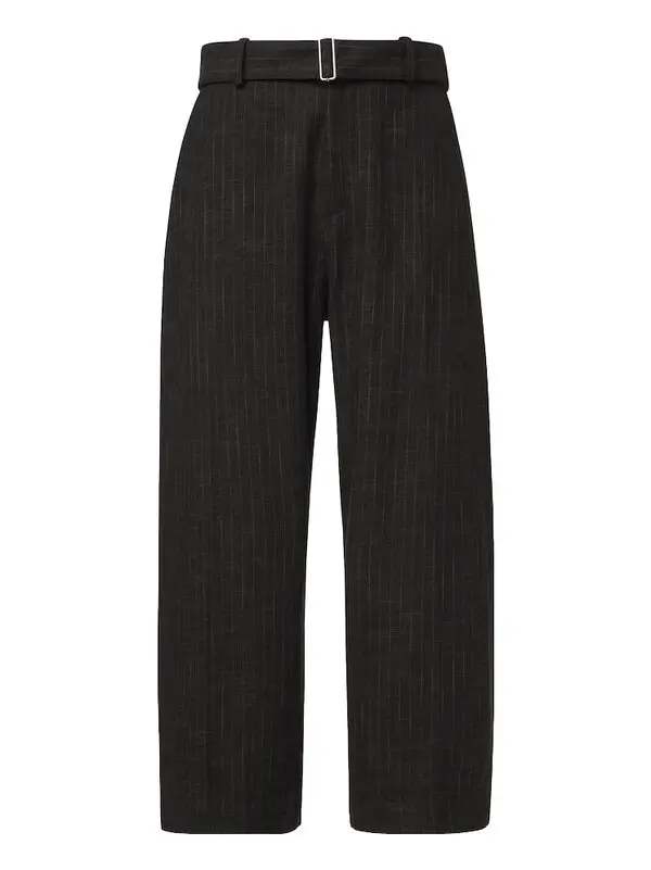 Studio Nicholson Checked Cotton And Wool-blend Wide-leg Pants - Brown