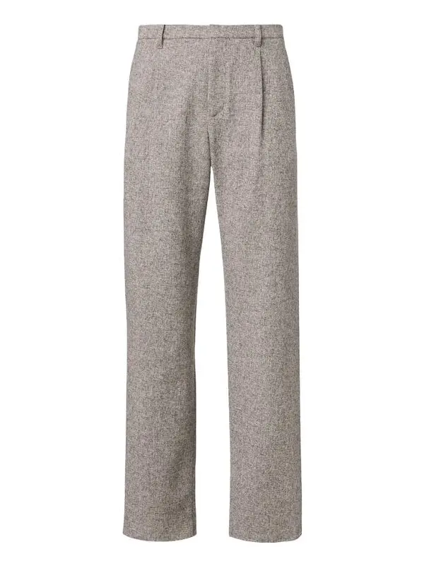 Agnona Wool-blend Straight-leg Trousers - Beige