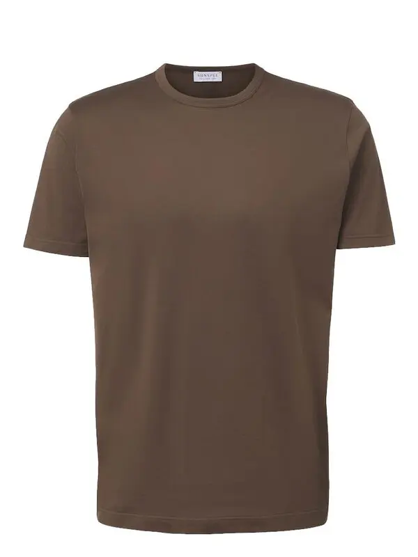 Sunspel Cotton Jersey T-shirt - Brown