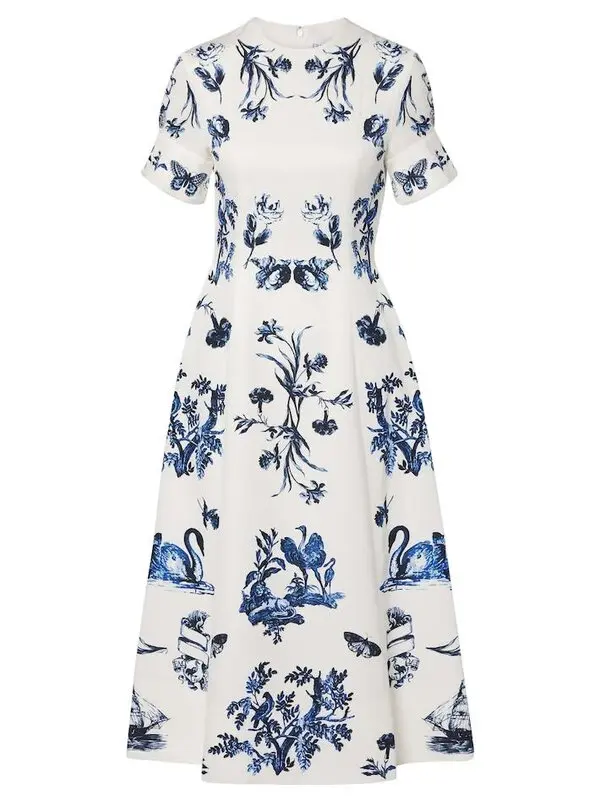 Erdem Floral Cotton-blend Faille Midi Dress - Multicoloured