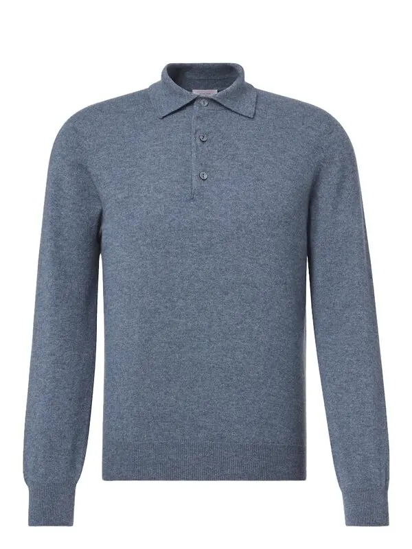 Agnona Cashmere Polo Sweater - Blue