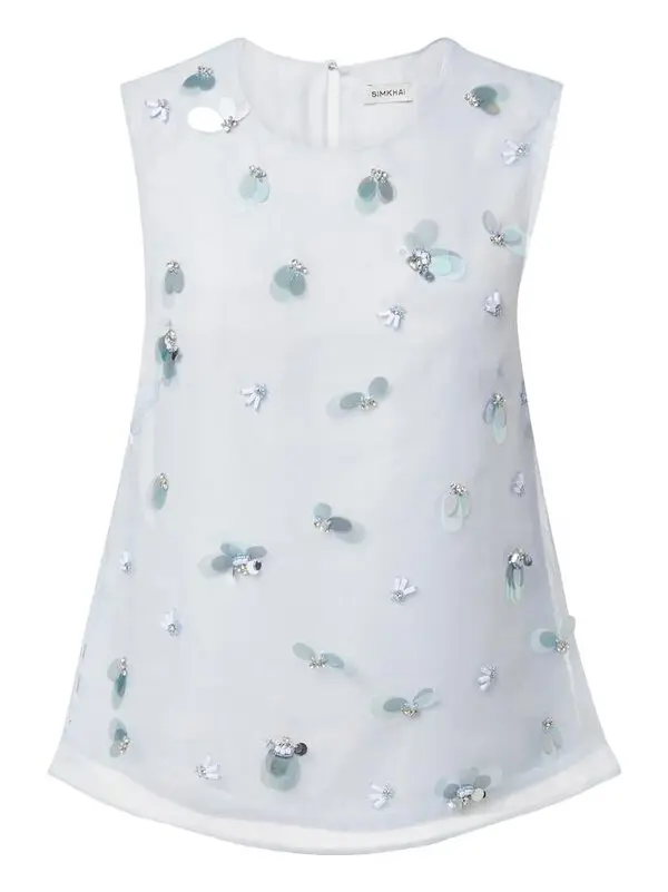 Simkhai Celia Embellished Top - Blue