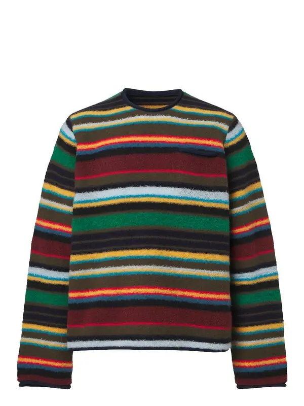 Sacai Striped Wool-blend Crewneck Sweater - Multicoloured
