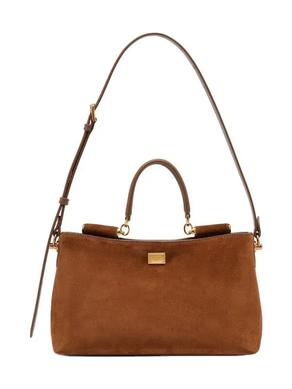 Dolce & Gabbana Vittoria Medium Suede Top-handle Bag - Brown