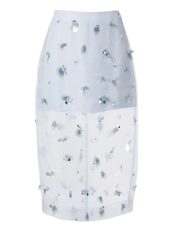 Simkhai Delilah Embellished Midi Skirt - Blue