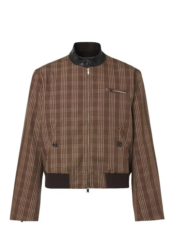 WALES BONNER Axis Checked Virgin Wool Jacket - Brown