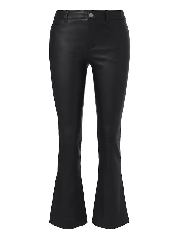 Stouls Dean Flared Leather Pants - Black