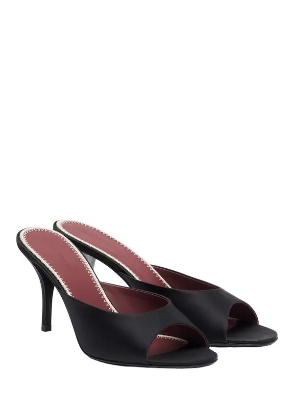 Magda Butrym Satin High Heel Mules - Black