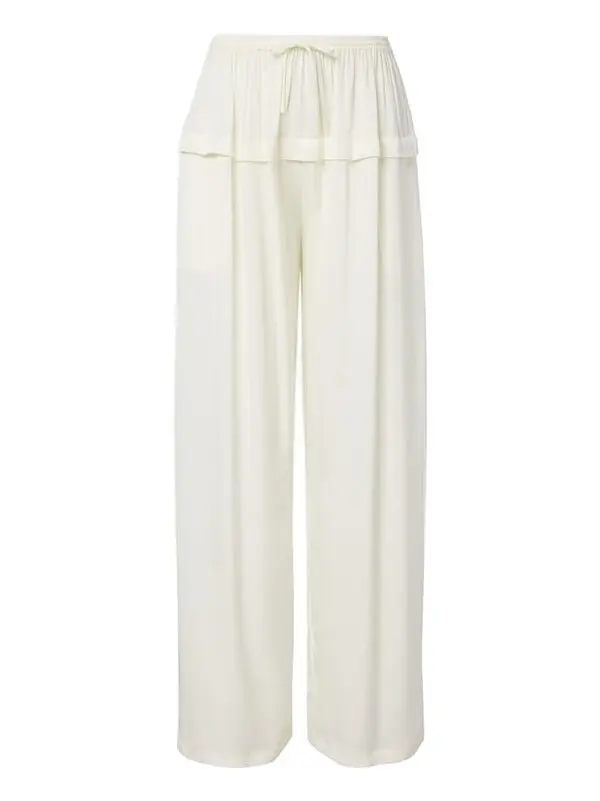 Alaïa Wide-leg Crêpe Pants - White