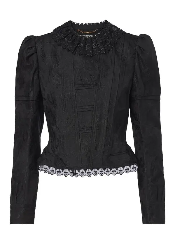 Chloé Lace And Jacquard Jacket - Black