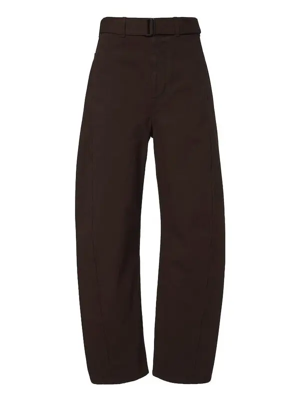 LEMAIRE Twisted Belted Barrel-leg Jeans - Brown