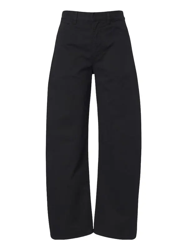 NILI LOTAN Tribeca Cotton Twill Barrel-leg Pants - Grey
