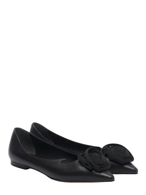 ROGER VIVIER Pointed Toe Ballet Flats - Black