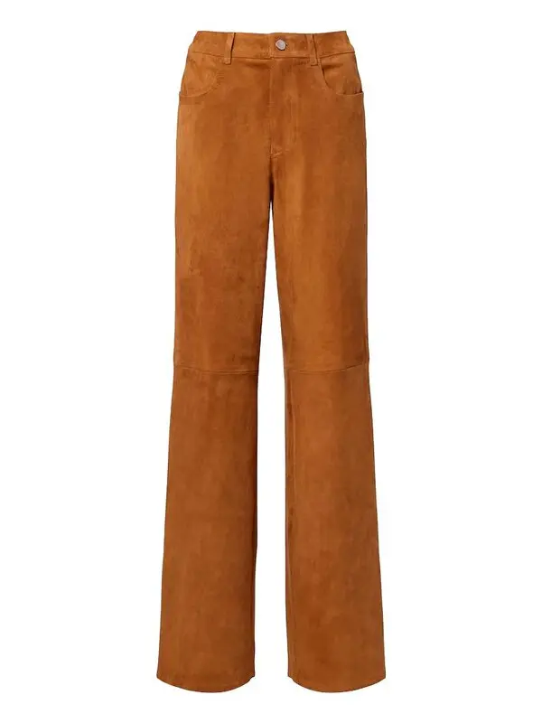 Stouls My Theo Suede Wide-leg Pants - Brown