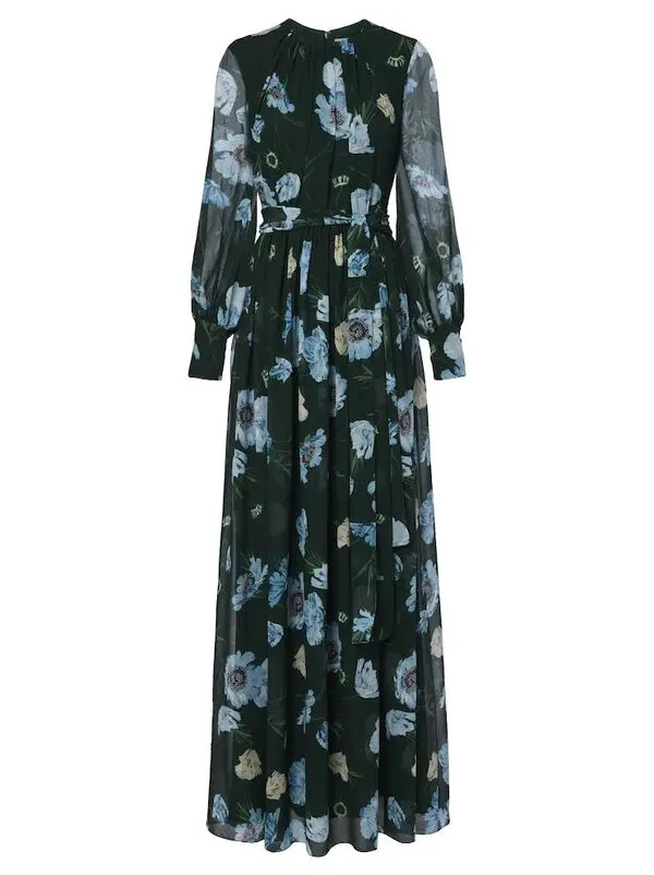 Erdem Floral Silk Voile Gown - Multicoloured