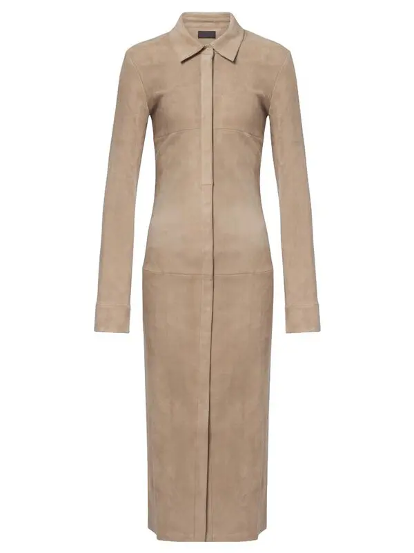 Stouls Becky Suede Shirt Dress - Beige