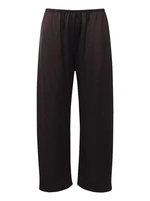LESET Barb Lace-trimmed Wide-leg Pants - Brown