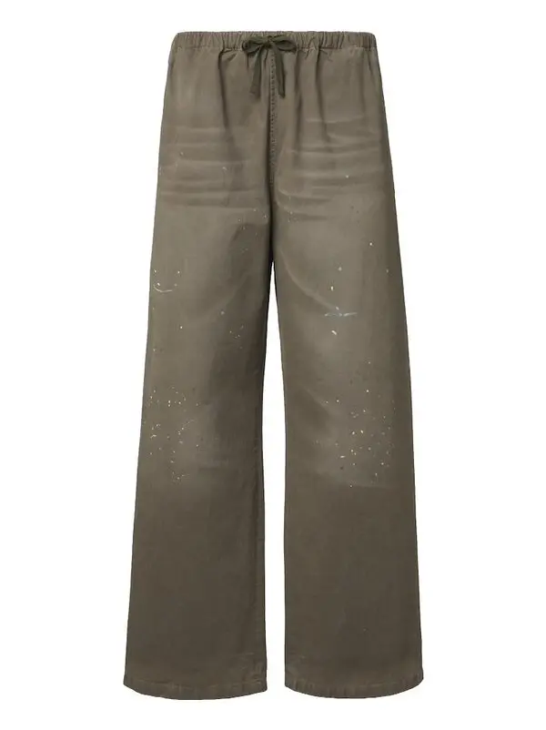 Acne Studios Cotton Twill Wide-leg Pants - Green