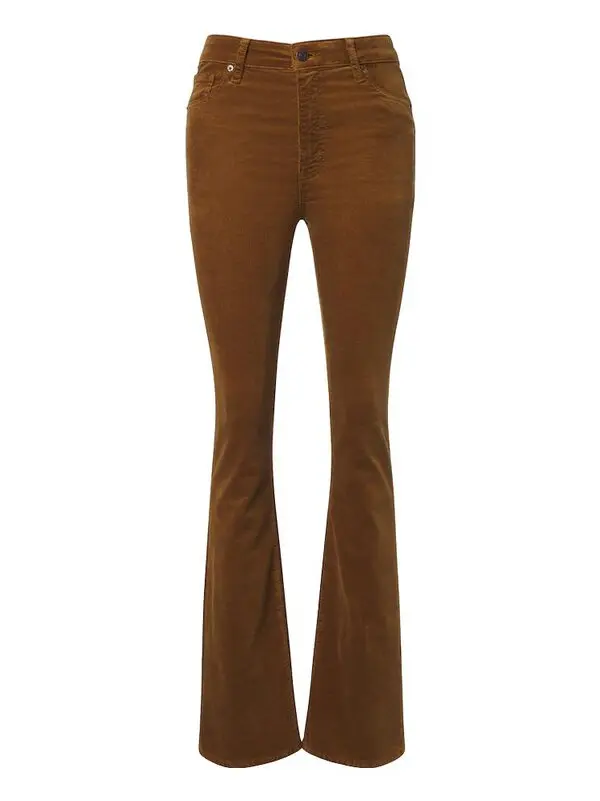 FRAME Corduroy Bootcut Cotton-blend Pants - Brown