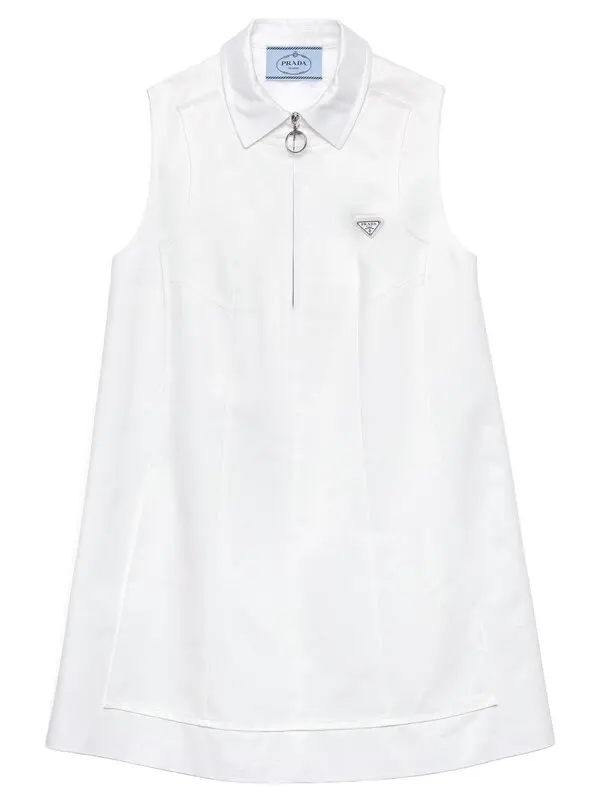 Prada Chino Zipper Mini Dress - White
