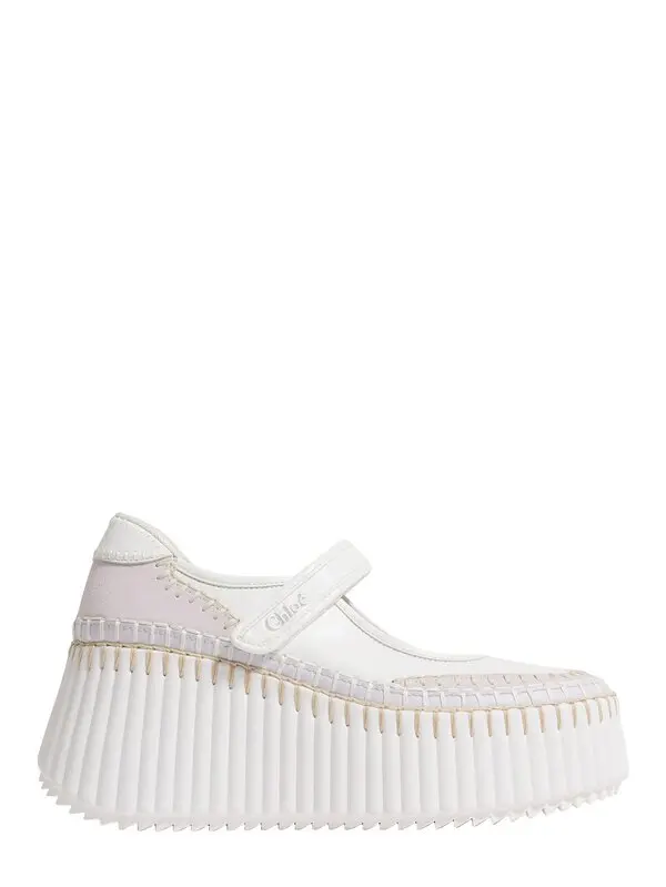 Chloé Nama Wedge Sneakers - Eggshell