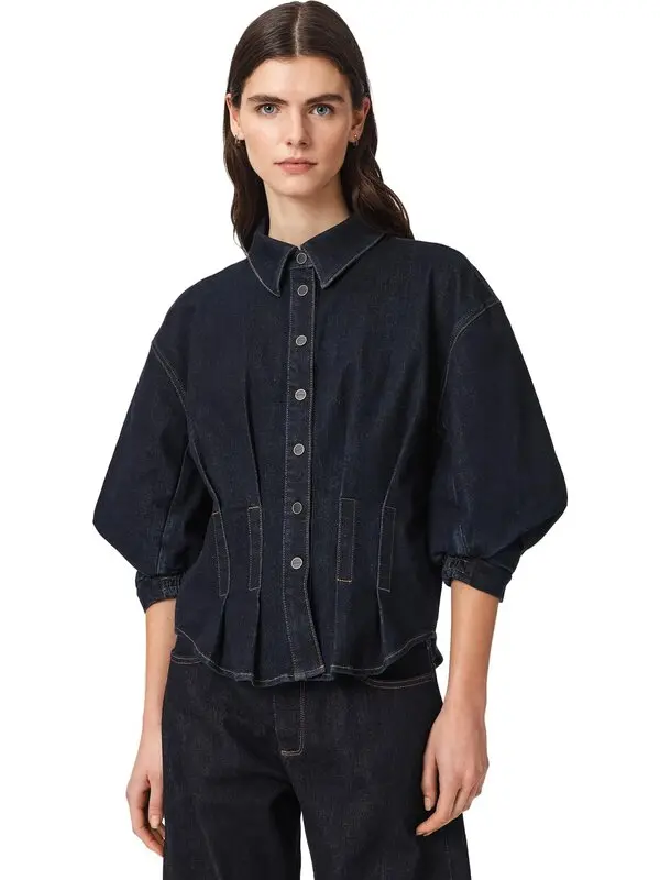 ALLSAINTS Nancy Fitted Denim Shirt - Blue