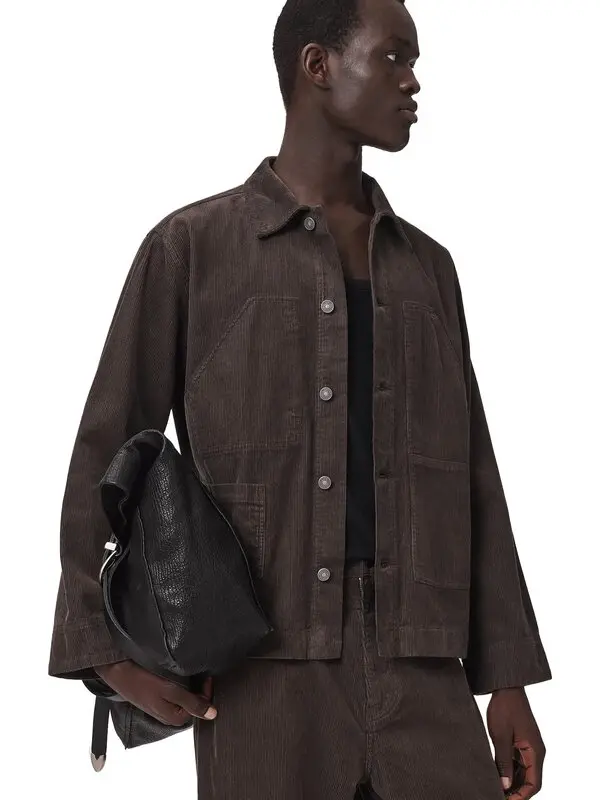 ALLSAINTS Mukesh Relaxed Fit Corduroy Shacket - Brown