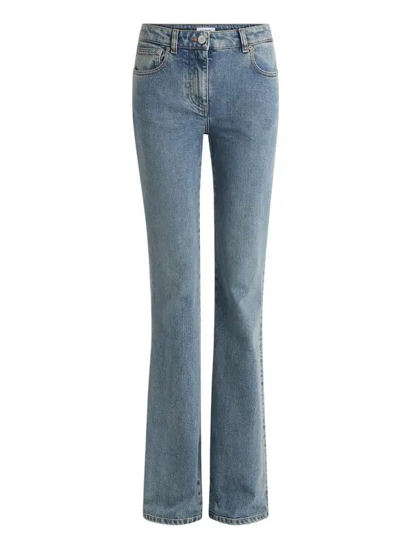 Balmain Bootcut Faded Denim Jeans - Blue