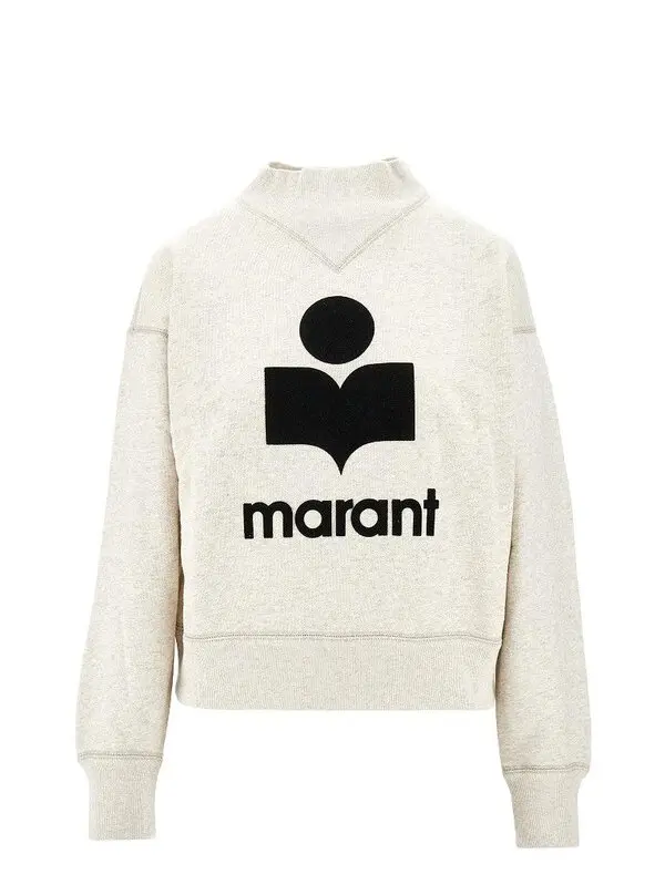 Isabel Marant Étoile Moby" Sweatshirt With Flocked Logo - Beige
