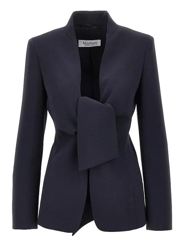 Max Mara Cady Jacket With Sash - Blue