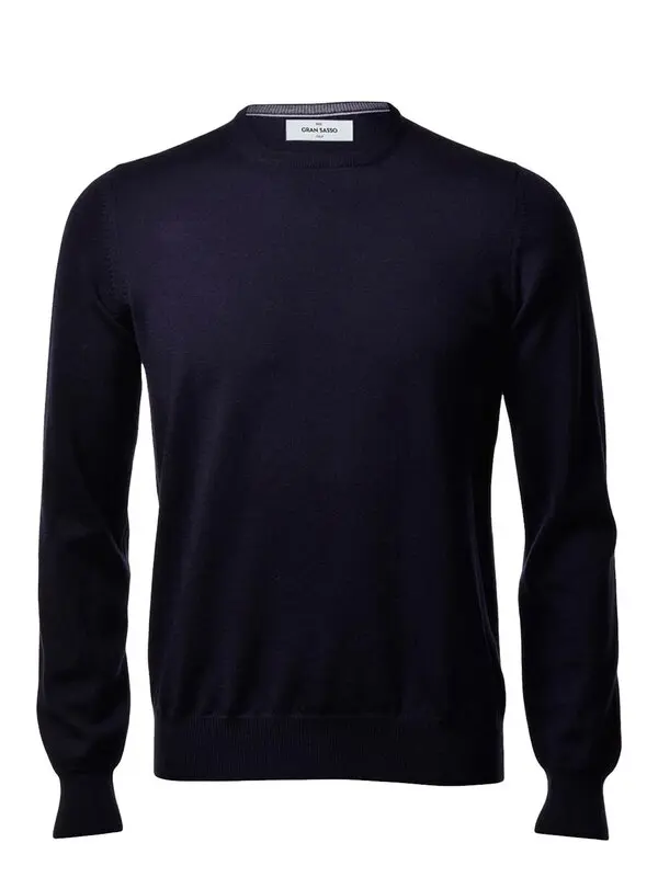 GRAN SASSO Long Sleeve Round Neck Sweater - Blue