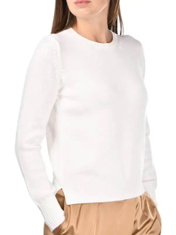 GRAN SASSO Cotton Crew Neck Sweater - White
