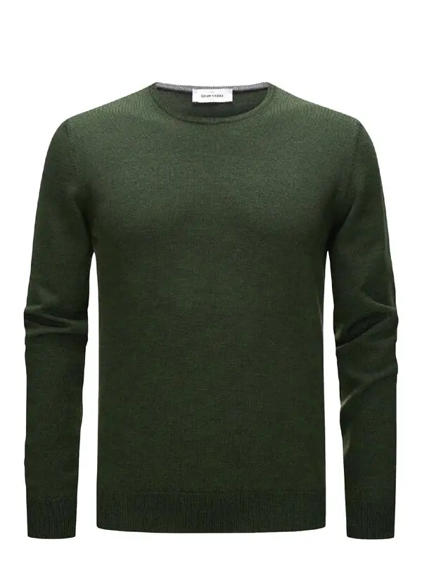 GRAN SASSO Crew Neck Pullover - Black