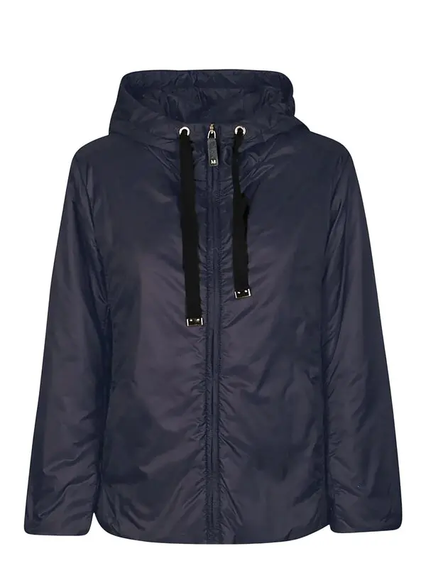 Max Mara Zip-up Hooded Oversized Jacket - Blue