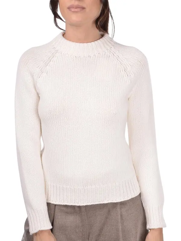 GRAN SASSO Wool Crew Neck Sweater - White