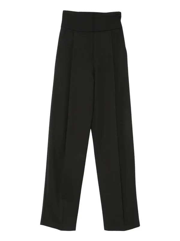 Elisabetta Franchi Tailored High Waisted Wide Leg Pants - Black