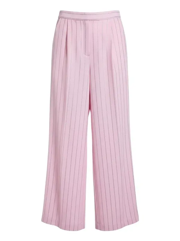MEJI Bubble Crystal Pinstripe Trousers - Pink