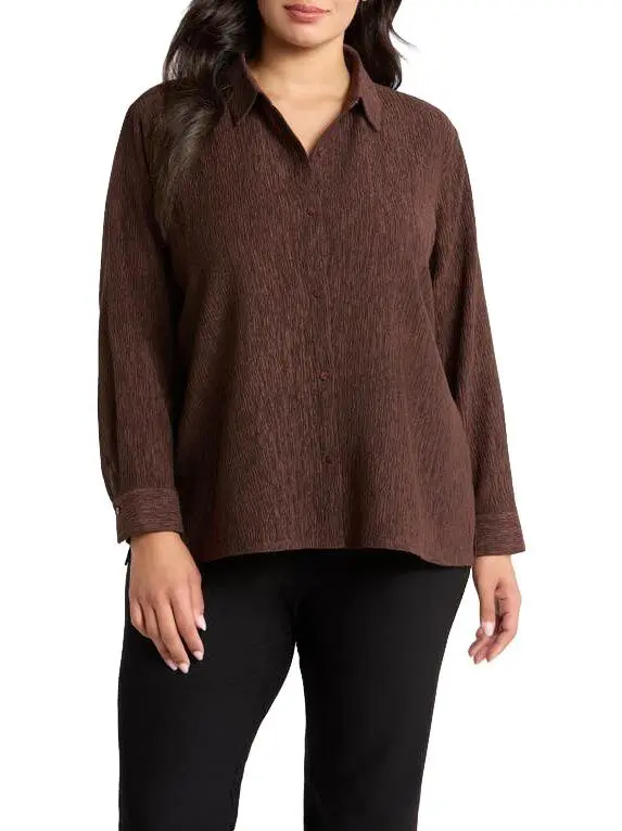 Eileen Fisher Textured Classic Collar Shirt - Trufl