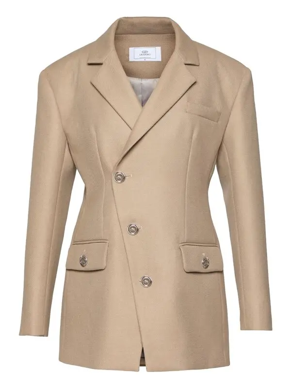 GIODORO Gianza Wool Blazer - Grey/brown