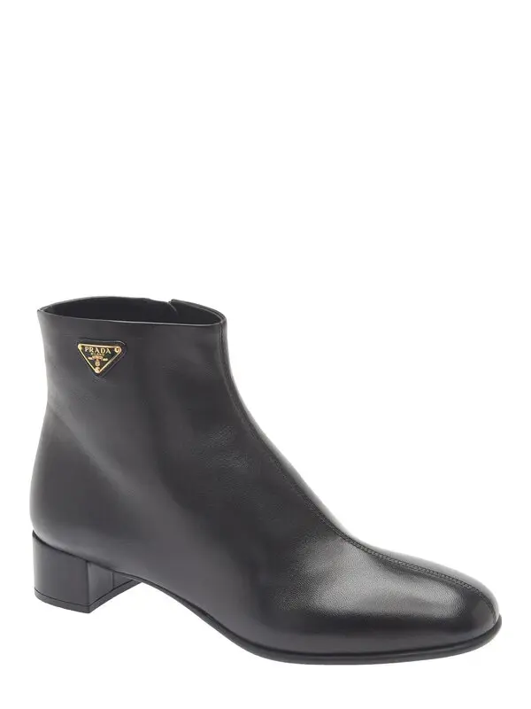 Prada Lambskin Leather Ankle Boots - Nero