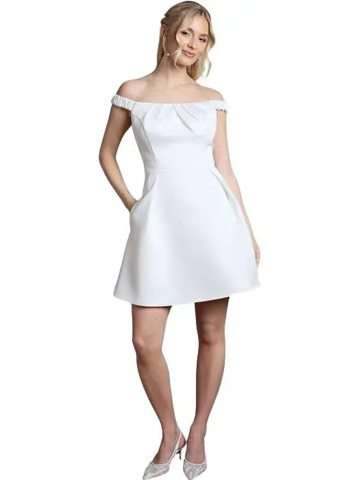 Coast Bardot Bridal Mini Dress - Ivory