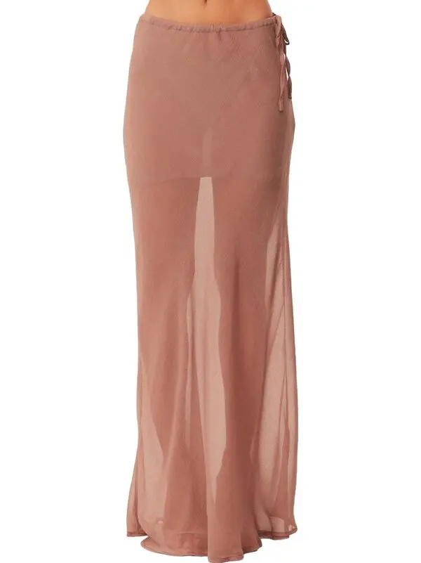 SNDYS. Tamara Sheer Maxi Skirt - Mocha