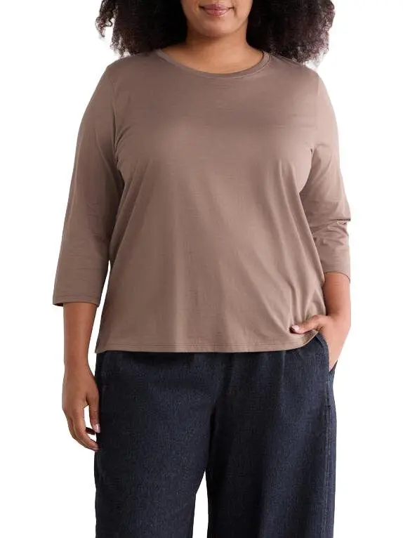 Eileen Fisher Organic Cotton Boxy Top - Cobblestone