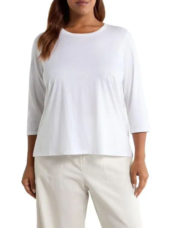 Eileen Fisher Organic Cotton Boxy Top - White